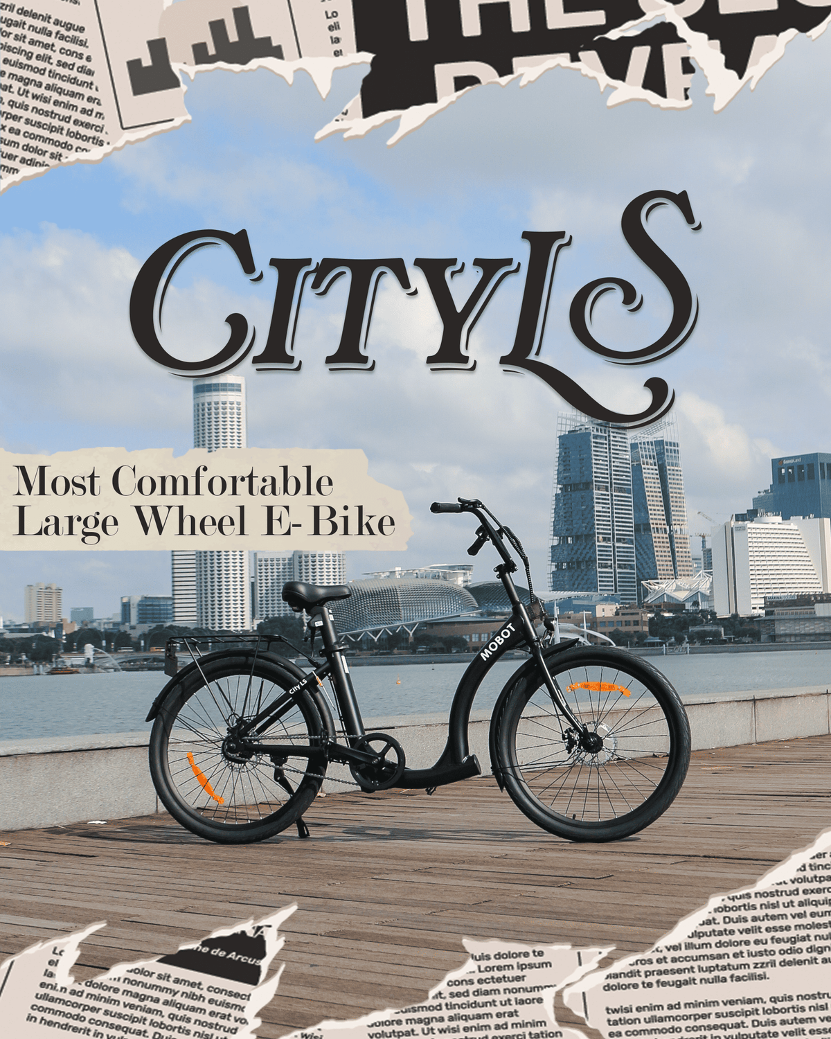 City LS | LTA 26" Largest Wheel City Electric Bicycle | MOBOT